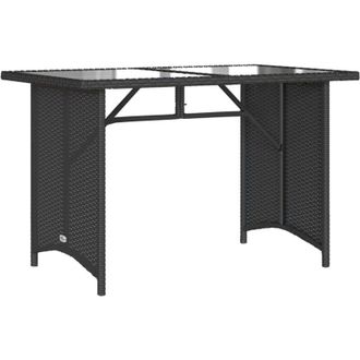 vidaXL Vidaxl - Table de jardin avec dessus en verre noir 110x68x70 poly rotin