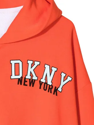 DKNY Cotton Hooded Hooded Cardigan - Pink