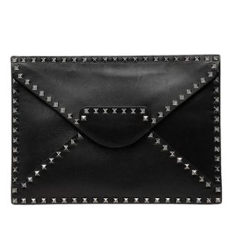 Valentino Pre-owned Nieten-Leder-Clutch - - Pre-owned - Damen - Schwarzk - ONE SIZE