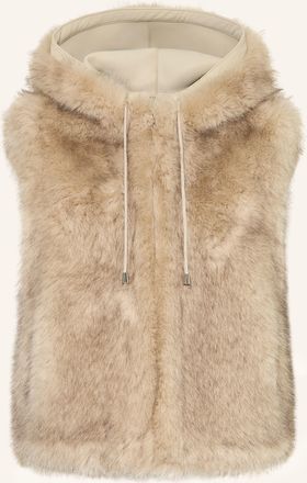 Maje Kunstfell-Weste beige