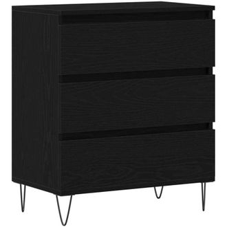 vidaXL Vidaxl - Buffet avec tiroir Ch&ecirc;ne noir 60 x 35 x 70 cm Bois ding&eacute;nierie