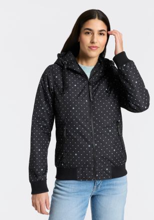 Ragwear Outdoorjacke RAGWEAR NUGGIE DOTS O, Damen, Gr. XXL, schwarz, Web, Obermaterial: 100% Polyester, gepunktet, h&uuml;ftlang, Jacken Outdoorjacke