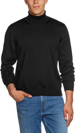 Maerz Herren M&auml;rz Strick Rollkragen Schwarz 100% Merino Superwash Pullover, Schwarz (595), 54 EU