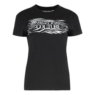 Versace Jeans Couture Logo-Print T-Shirt - - Tops - Damen - Schwarzk - S