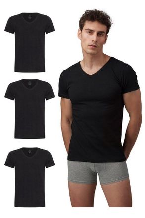 Burnell & Son T-Shirt Unterhemd Unterziehshirt mit Kurzarm und V-Ausschnitt aus Baumwolle (Packung, 3-tlg., 3er-Pack)