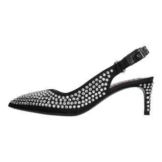 Moschino Slingback-Pumps aus Stoff und mit Strasssteinen - - Shoes - Damen - Schwarzk - 40 EU