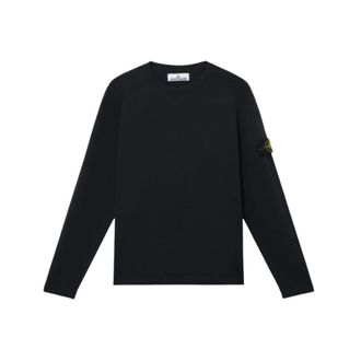 Stone Island Homme, Tops, Noir, Taille: XL Pull noir à col rond en tricot