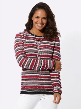 Witt Strickpullover Streifenpullover Langarm Mustermix gestrickt