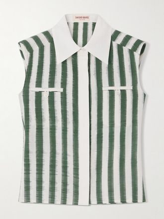 Emporio Sirenuse Ylena Hemd Aus Baumwolle Mit Ikat-streifenmuster - Gr&uuml;n