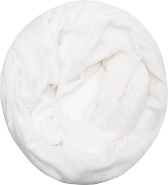 Glamexx24 Gloop Damen Loop Schal Schlauchschal, Tuch, leichter Langschal Schlauchschal 01122-01123-P, 01123a4 Weiss, Einheitsgr&ouml;&szlig;e