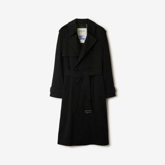Burberry Langer Trenchcoat aus Gabardine, Size: 44