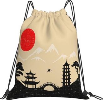 Generic R&eacute;tro Japonais Cordon Sacs &Agrave; Dos Mode Cordon Sac &Agrave; Dos Poids L&eacute;ger Sac De Sport Pour Plage Foot Gym