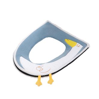 Cabilock Cartoon Wc sitzbezug mit Reißverschluss Waschbare Dicke Toilettensitzauflage aus Acrylon rutschfest mit Praktischem Griff Passend Wasserabweisend und 