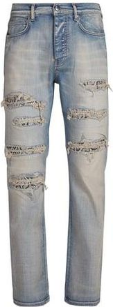 Amiri Jean droit Snake Stud en coton m&eacute;lang&eacute;