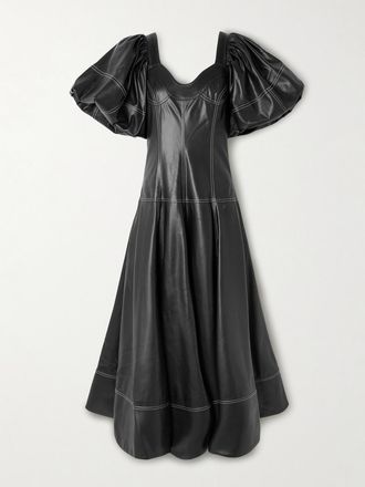 Aje Ether Maxikleid Mit Kontrastn&auml;hten - Schwarz