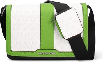 Michael Kors Sac bandouli&egrave;re Cooper &agrave; logo signature et empi&egrave;cements color-block avec pochette - Homme - Sacs - Vert - Taille: ONE Size