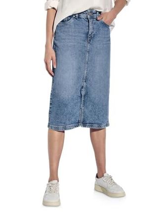 Street One Jupe en Jean pour Femme, Bleu Moyen Authentique, 38W
