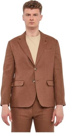 Liu Jo Homme, Vestes, Brun, Taille: XL Veste L&eacute;g&egrave;re en Lin Pur
