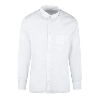 Paolo Pecora Ton-in-Ton Gestreiftes Taschenhemd - - Shirts - Herren - Wei&szlig; - L
