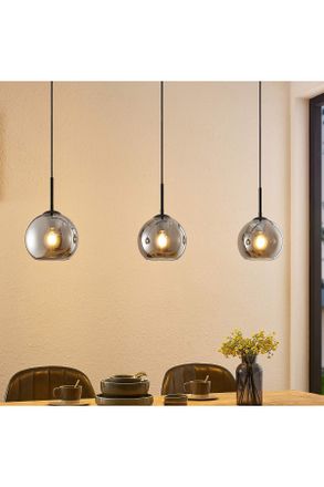 Novel H&auml;ngeleuchte Leonie, Schwarz, Metall, Glas, Uni,Uni, rund,rund, 20x150x110 cm, RoHS, CE, Lampen & Leuchten, Innenbeleuchtung, Leuchten nach R&auml;umen, Es