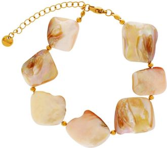 Dansk Copenhagen Joy Wasserdichtes Armband mit nat&uuml;rlichen Muscheln - - Accessories - Damen - Gelb - ONE SIZE