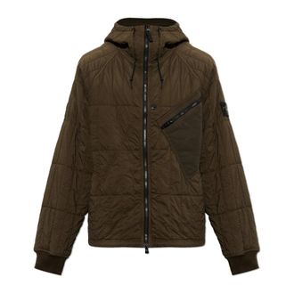 Stone Island Homme, Vestes, Brun, Taille: XL Veste &agrave; capuche ultral&eacute;g&egrave;re en nylon matelass&eacute;