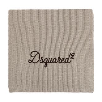 Dsquared2 Wollschal mit besticktem Logo - - Accessories - Herren - Grau - ONE SIZE