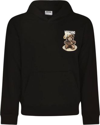 Moschino Homme, Sweatshirts et sweats &agrave; capuche, Noir, Taille: L Teddy Print Sweat &agrave; capuche