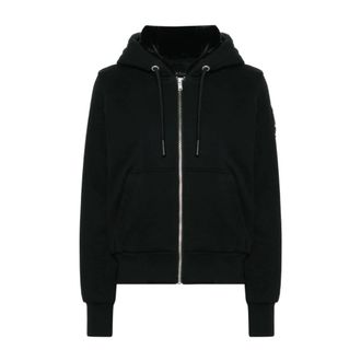 Moose Knuckles Schwarzer Baumwollmantel mit Kunstpelz - - Sweatshirts & Hoodies - Damen - Schwarzk - M