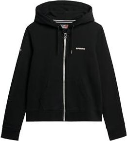Superdry Sweat à capuche uni pour femme avec fermeture éclair - Noir - 36, Noir, 38