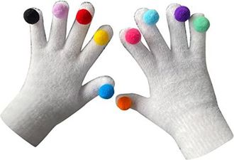 Generic Gants color&eacute;s dautomne et dhiver en laine tricot&eacute;e pour femme - Chauds et froids - Pour lhiver - Blanc - Taille unique