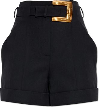 Balmain Femme, Shorts, Noir, Taille: 34 FR Shorts Grain de poudre avec ceinture