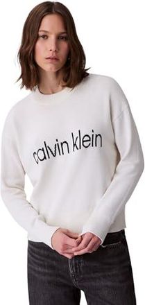 Calvin Klein Pull Femme Graphic en Coton, Beige (Tofu), M