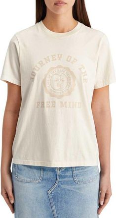 Scotch & Soda Damen Regular Fit with Front Artwork T-Shirt, Soft Ice 6643, M EU