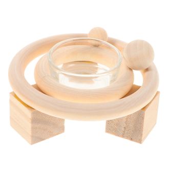 Cabilock Kerzenhalter Mit Sonnensystem- Flackernder Flammenloser Teelichtst&auml;nder Einzigartiges Herzst&uuml;ck Aus Holz F&uuml;r Die Inneneinrichtung