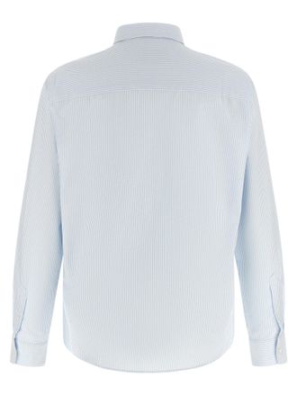 Ami Striped Oxford Cotton Shirt - Light blue
