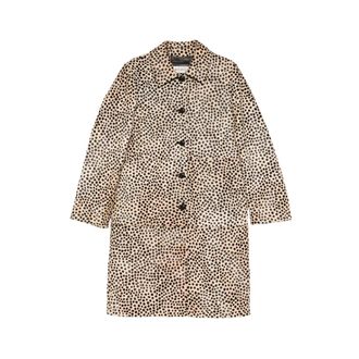 R&oacute;he Manteau en poulain imprim&eacute; gu&eacute;pard - Femme - Manteaux - Beige - Taille: 34 FR