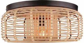 Brilliant Crosstown Deckenleuchte 45cm holz hell/schwarz Innenleuchten,Deckenleuchten,-dekorativ 1x A60, E27, 40W, geeignet f&uuml;r Normallampen (nicht