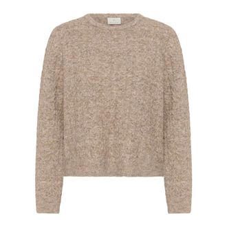 Kaffe Maille &agrave; col rond - Femme - Pulls - Beige - Taille: 42 FR
