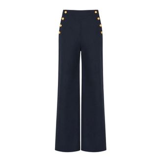 Max Mara Pantalon large Mstbetulla - Femme - Pantalons - Bleu - Taille: 32 FR