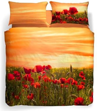 Caleffi Bettbezug Poppy Doppelbett Caleffi Kollektion Carmassi Marco (1 Sack 255 x 200 + Klappe + 2 Kissenbezüge cm.50 x 80 + 1 Spannbettlaken uni cm.180 x 20