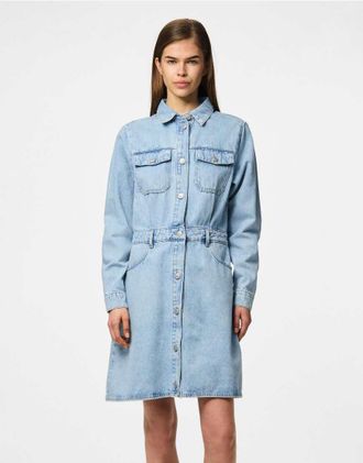 Pieces Jeanskleid in Hellblau