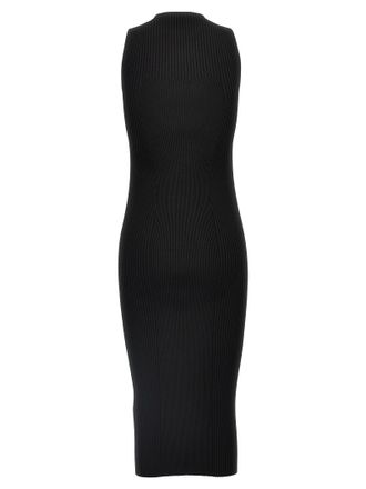 Alexander McQueen Womens Black Viscose Midi Dress