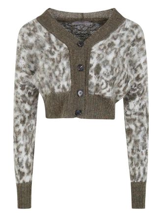 D.exterior D. EXTERIOR Animal Print Short Cardigan