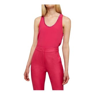 Genny Femme, Tops, Rose, Taille: 38 FR Top sans manches avec broderie de franges