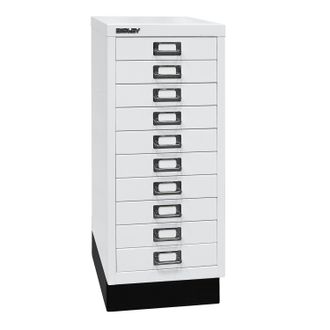 Bisley MultiDrawer, 29er Serie mit Sockel, DIN A4, 10 Schubladen, Metall, 696 Verkehrswei&szlig;, 38 x 27.9 x 67 cm