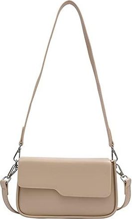 Generic Sac à bandoulière pour femme - Petit sac à main et sac à main en cuir - Sac à bandoulière tendance et décontracté avec fermeture éclair, beige, Small
