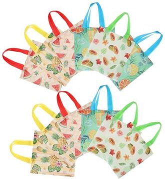 Holibanna 12 pi&egrave;ces Cabas R&eacute;utilisable en Tissu Non Tiss&eacute; Imprim&eacute; Fruits avec Poign&eacute;e L&eacute;ger et R&eacute;sistant pour Courses et Stockage Compact &agrave; Domicile