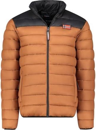 Geographical Norway Amigoclerc Men Basic Camel Xl - Doudoune Chaude Matelassee Homme Automne Hiver - Veste Manteau Chaud - Blouson Coupe Vent Manches Longues Rembourrage 