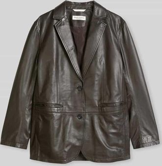 Marc O'Polo Regular Fit Longline Lederjacke aus Lammnappa